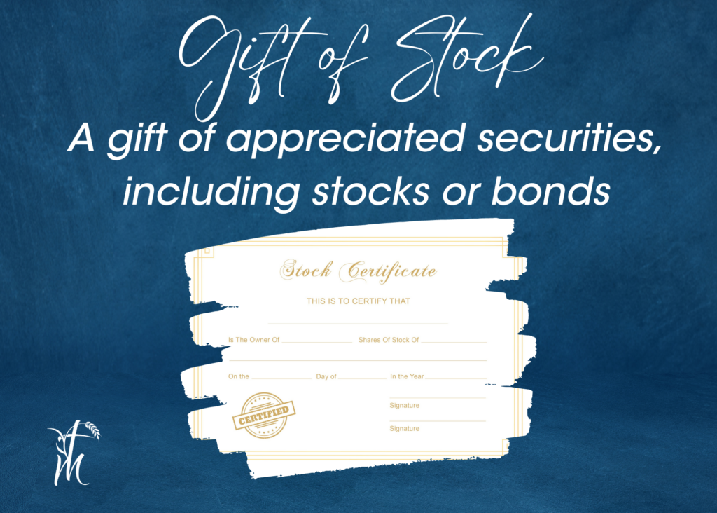 Gift of Stock : Notre Dame Sisters